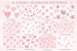 Watercolor Pink Hearts Digital Paper Graphic by Designstock · Creative ...