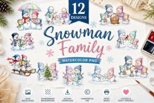 Watercolor Snowman Family PNG Clipart Graphic by Alivio Arts · Creative ...