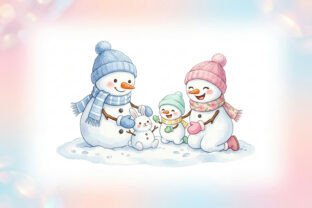 Watercolor Snowman Family PNG Clipart Graphic by Alivio Arts · Creative ...