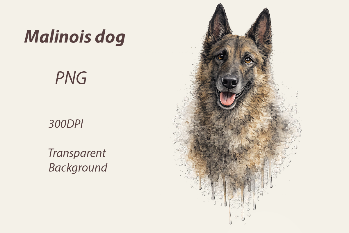 Watercolour Malinois Graphic by Pika designs · Creative Fabrica