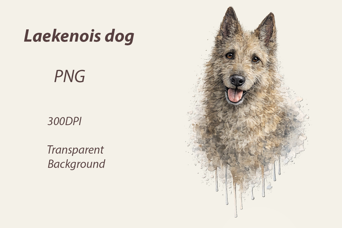Watercolour Laekenois Dog Png Graphic by Pika designs · Creative Fabrica