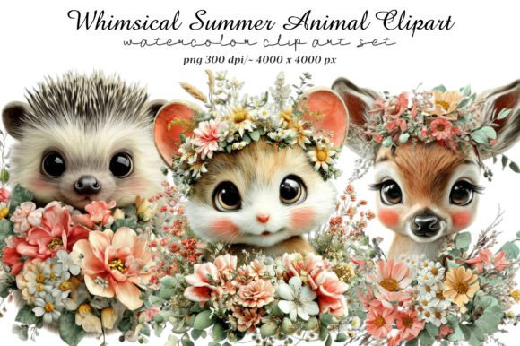 Whimsical Summer Highland Cow Clipart Graphic by GatewayDesign ...