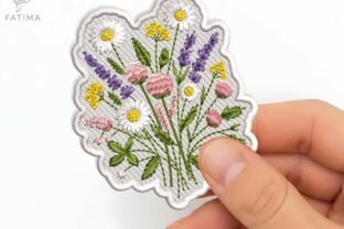 Wildflower Bouquet Patch Embroidery File · Creative Fabrica