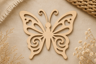 Wooden Butterfly SVG Laser Cut File · Creative Fabrica