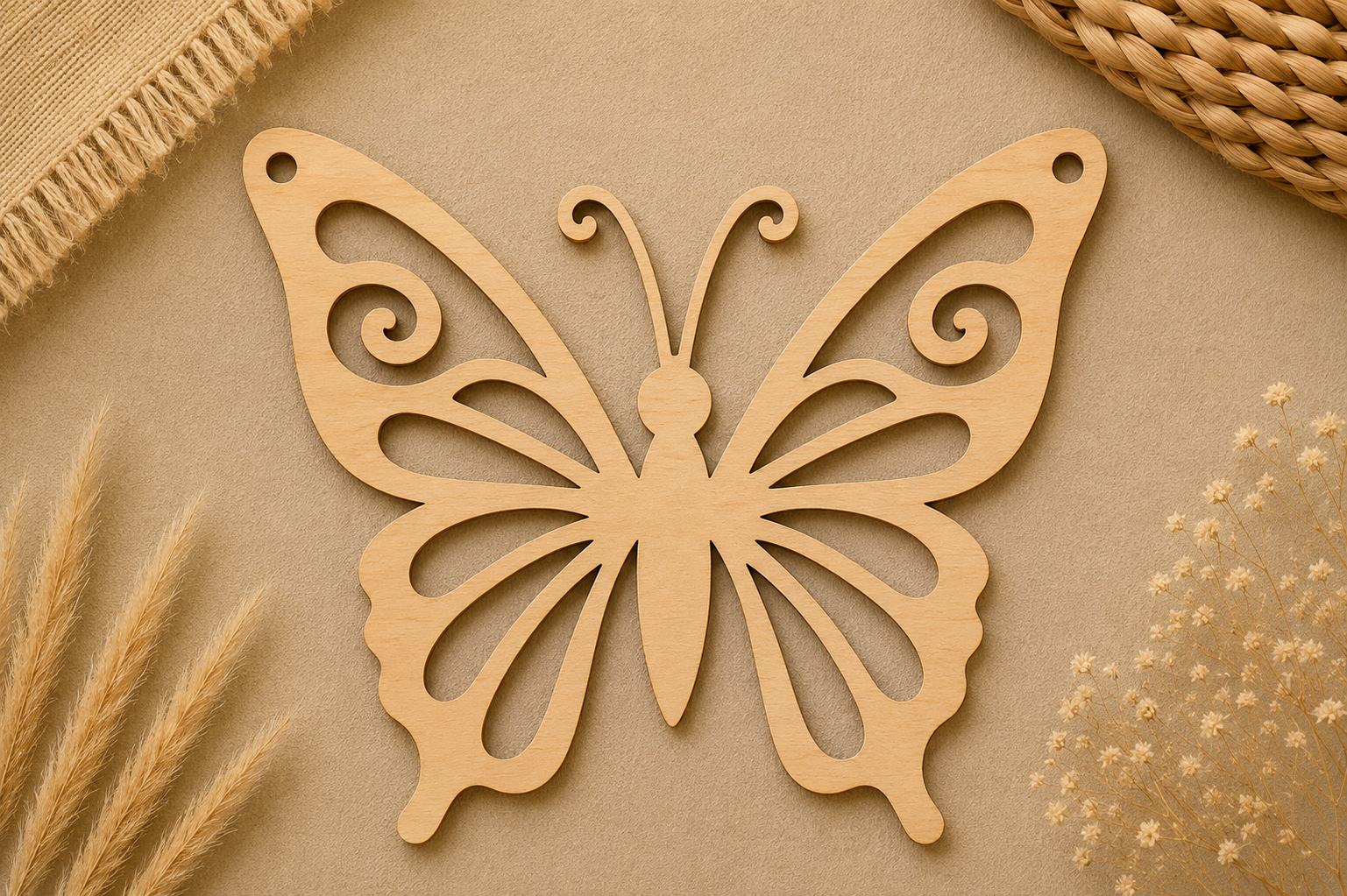 Wooden Butterfly SVG Laser Cut File · Creative Fabrica