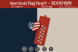 American Flag Heart Bookmark Template Graphic by Arcs Multidesigns ...