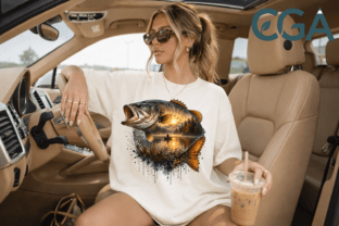 Bass Fishing Sunset Double Exposure PNG Graphic by cookgraphicart ...