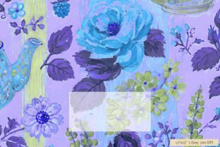 Blue Rose Teapot Floral Pattern Design Graphic by clipArtem · Creative ...