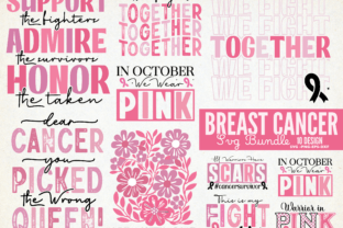 Breast Cancer SVG Bundle, Pink Ribbon Aw Graphic by Craftcity ...
