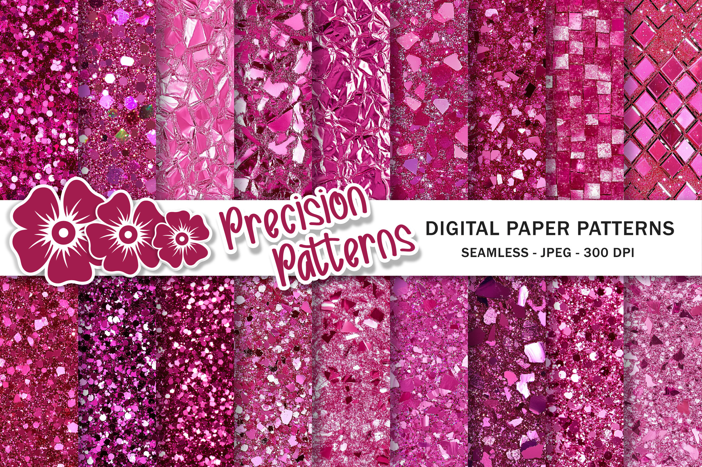 Bright Pink Glitter Seamless Foil Graphic by Precision Patterns ...