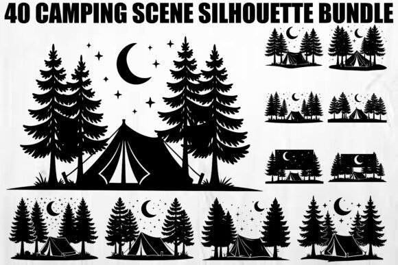 Camping Scene SVG Bundle Graphic by Robin_Store · Creative Fabrica