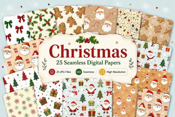 Christmas Digital Paper Graphic by T.D. House · Creative Fabrica