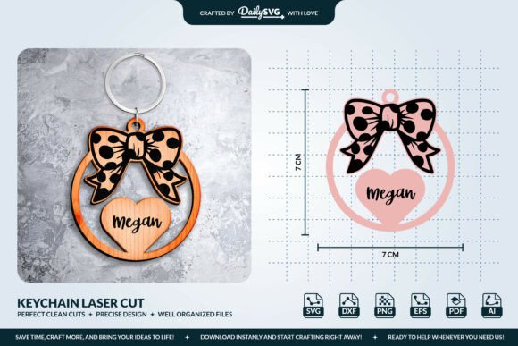 Coquette Bows Keychain SVG · Creative Fabrica