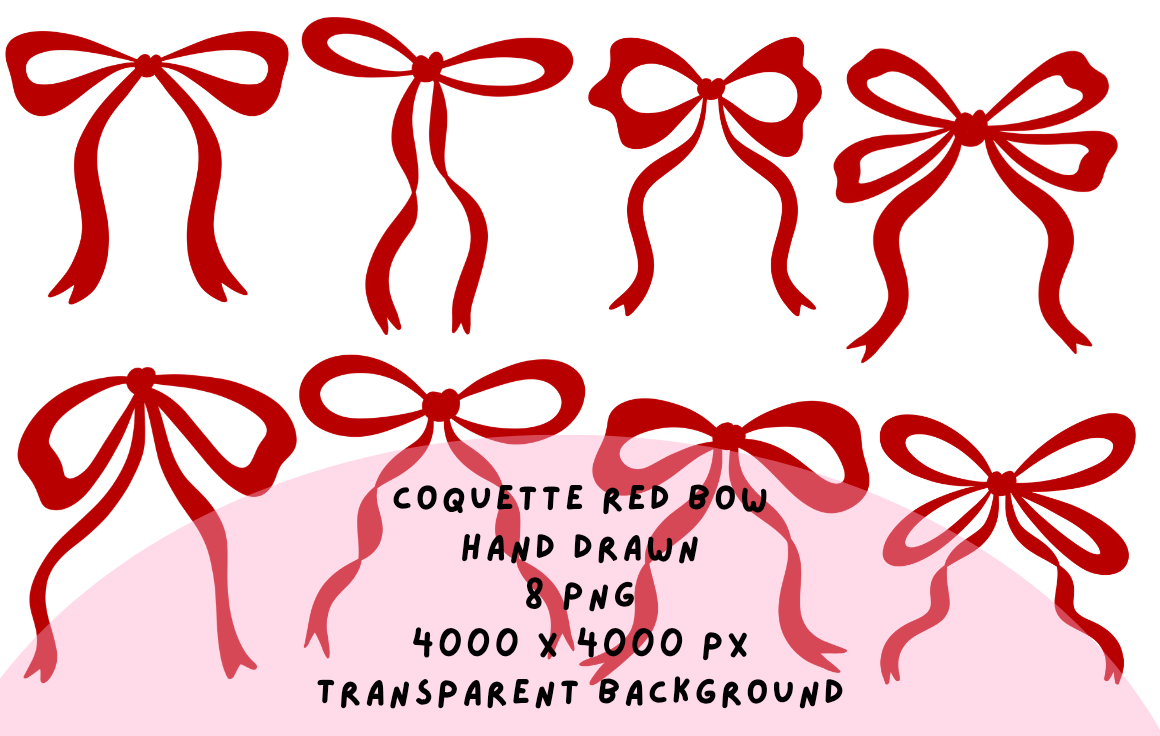 Coquette Red Bow Hand Drawn Graphic by Fatia hafida · Creative Fabrica