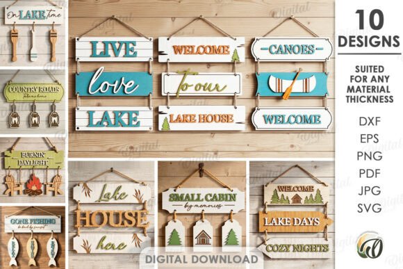 Country Wall Decors Bundle Laser Cut · Creative Fabrica