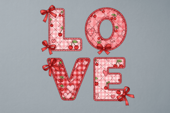 Cute Cherry Love Letters Clipart Graphic by soikotcbd · Creative Fabrica