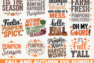 Fall and Autumn SVG Bundle, Autumn Quote Graphic by Craftcity ...
