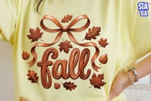 Fall Bow Autumn Leaves 3D Puff PNG Graphic by siatia · Creative Fabrica