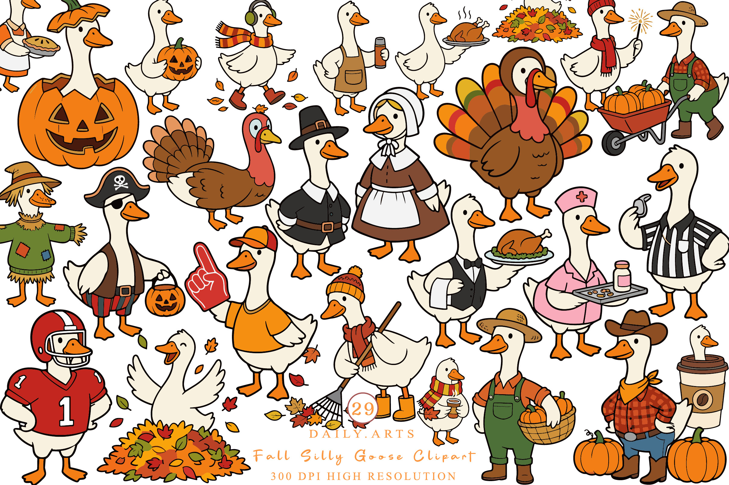 Fall Silly Goose Png Clipart Graphic by daily.arts · Creative Fabrica