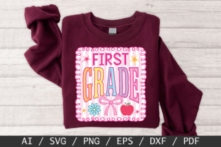 First Grade SVG, Striped School SVG PNG Graphic by Hi-dpiStudio ...