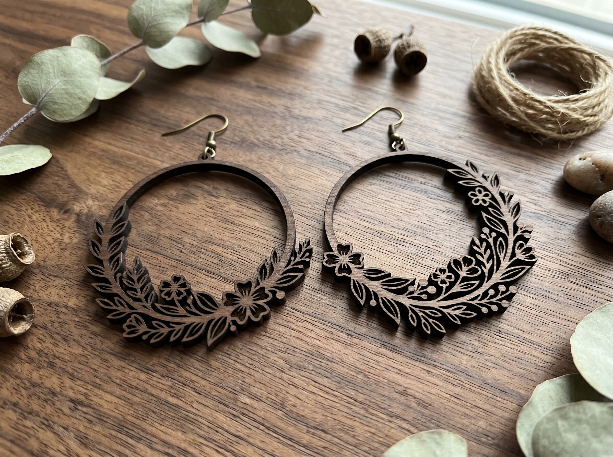 Floral Hoop Earring SVG · Creative Fabrica