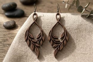 Leaf Dangle Earring SVG · Creative Fabrica