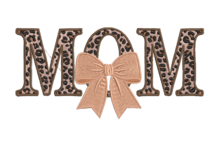 Leopard MOM with Bow · Creative Fabrica