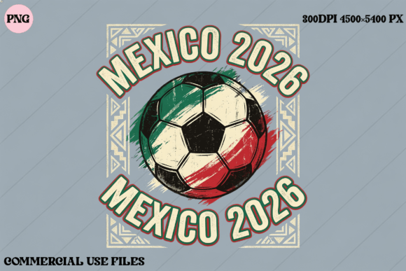 Mexico 2026 Soccer Ball Grunge Design Graphic by Design Vibe · Creative ...