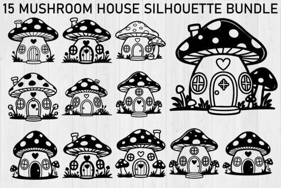 Mushroom House SVG Bundle Graphic by Robin_Store · Creative Fabrica