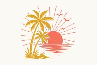 Palm Tree Sunset SVG, Summer Beach SVG Graphic by Eventiva.Design ...