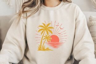 Palm Tree Sunset SVG, Summer Beach SVG Graphic by Eventiva.Design ...