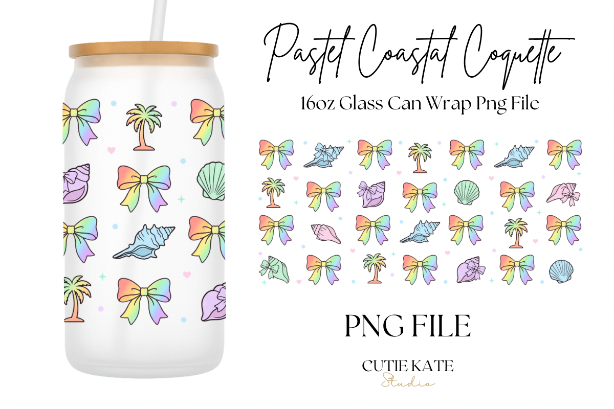 Pastel Coastal Coquette Libbey Wrap PNG Graphic by Cutie Kate Studio ...