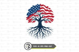 Patriotic Tree of Life Illustration SVG Graphic by GraphicView ...