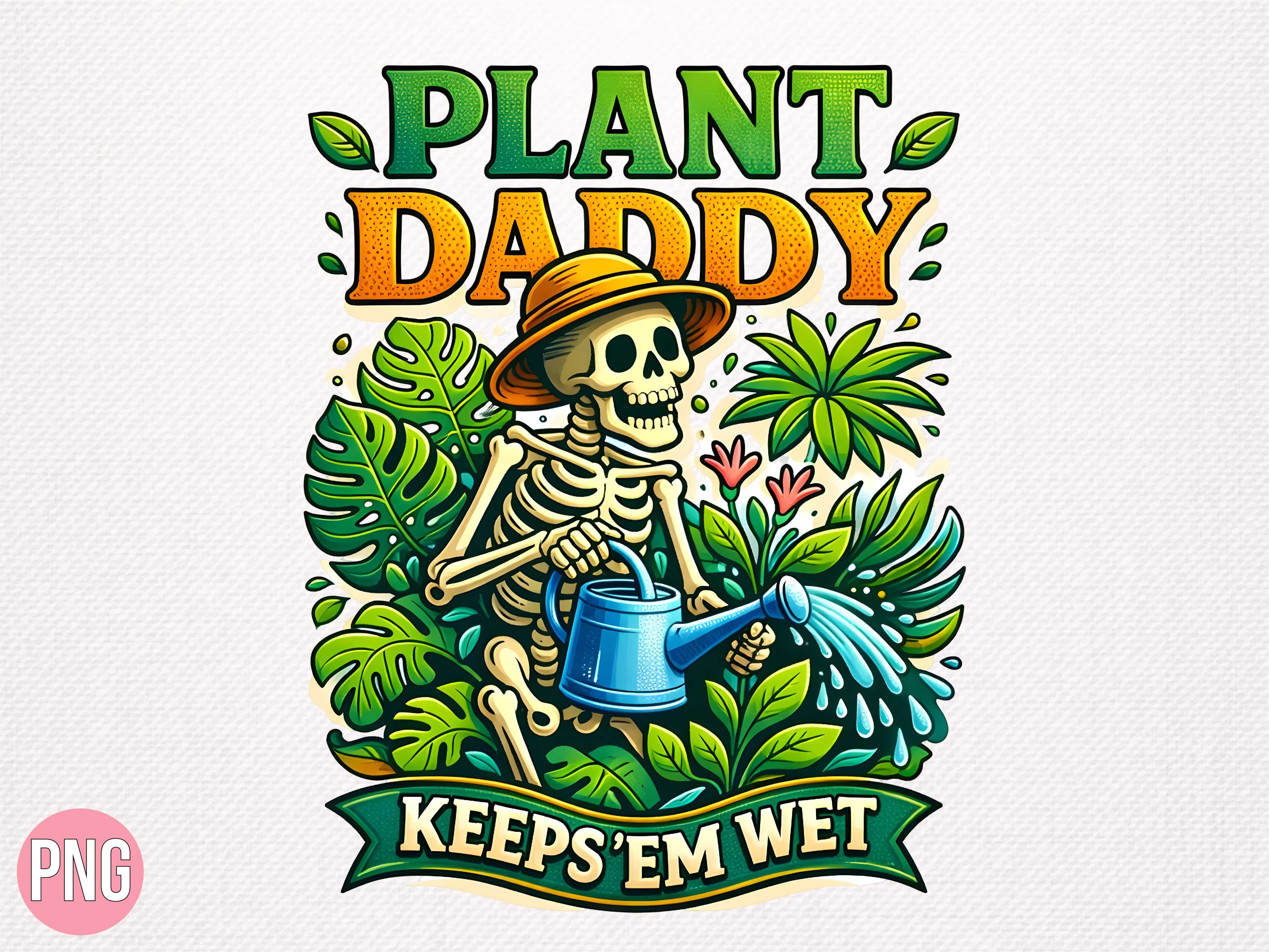 Plant Daddy Skeleton Garden T-Shirt PNG Graphic by COZY_OWL · Creative ...