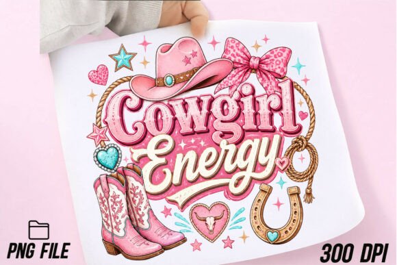 Preppy Cowgirl Energy Western PNG Graphic by PrintExpert · Creative Fabrica