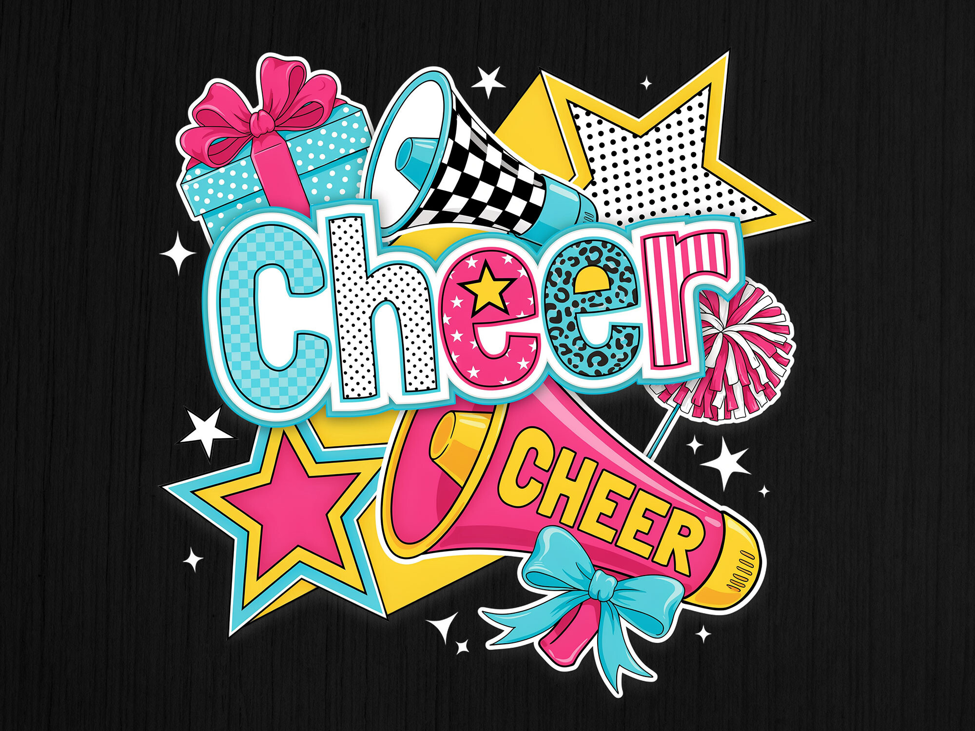 Retro Cheer PNG, Megaphone Pom PNG Graphic by Resal4019 · Creative Fabrica
