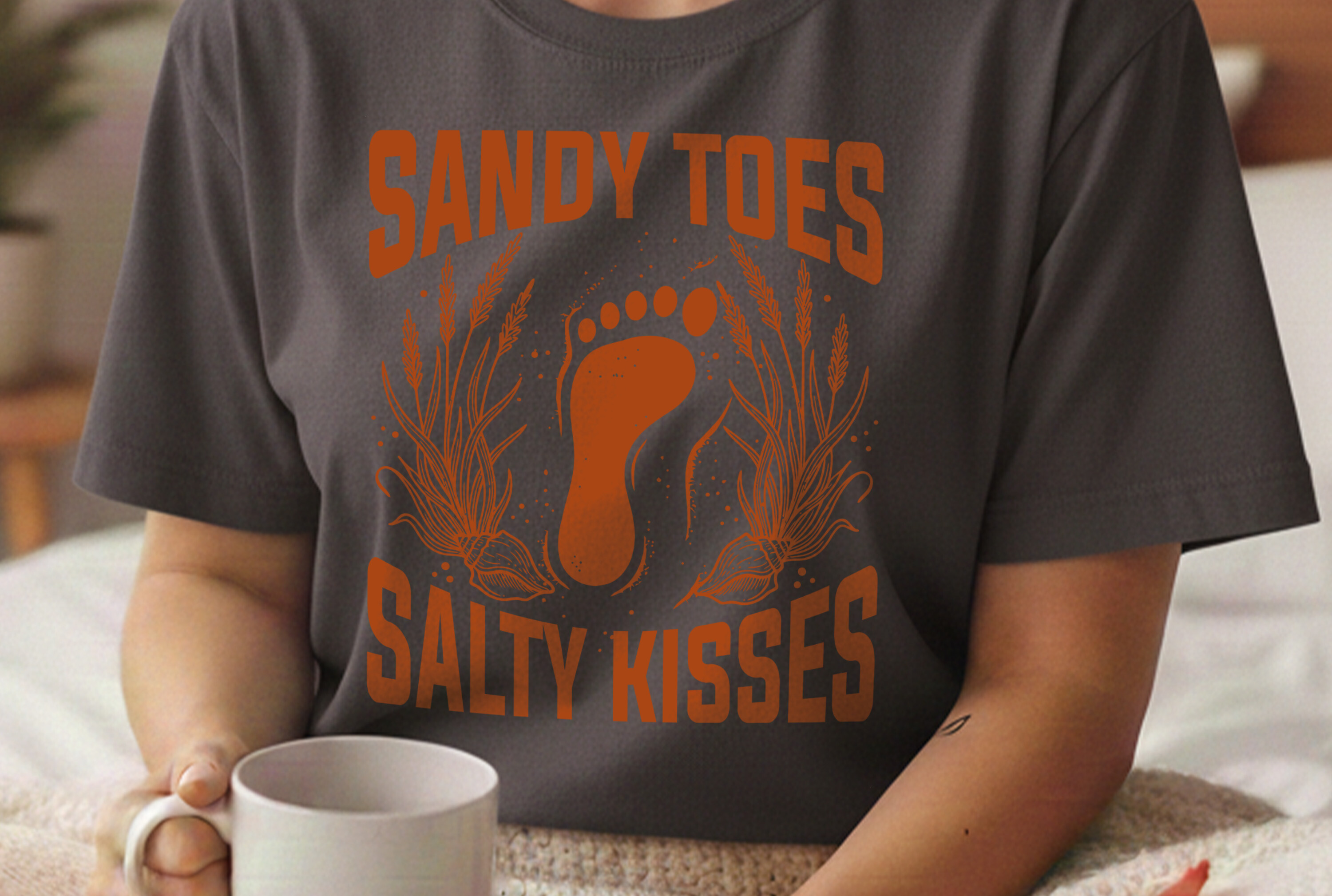 Sandy Toes Salty Kisses Summer Tee Svg Gráfico por CR_Teestore ...
