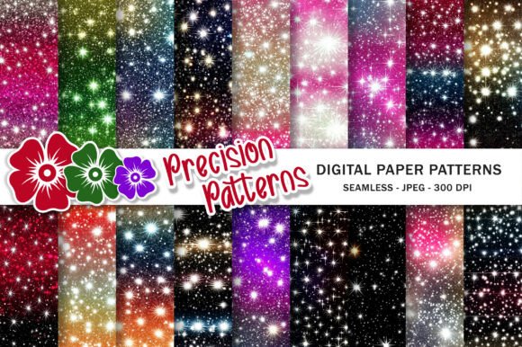 Seamless Sparkle Night Background Paper Graphic by Precision Patterns ...