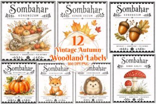 Vintage Autumn Woodland Labels Bundle Graphic by RevolutionCraft ...