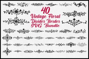 Vintage Floral Divider Border SVG Bundle Graphic by GFX_Asmany ...