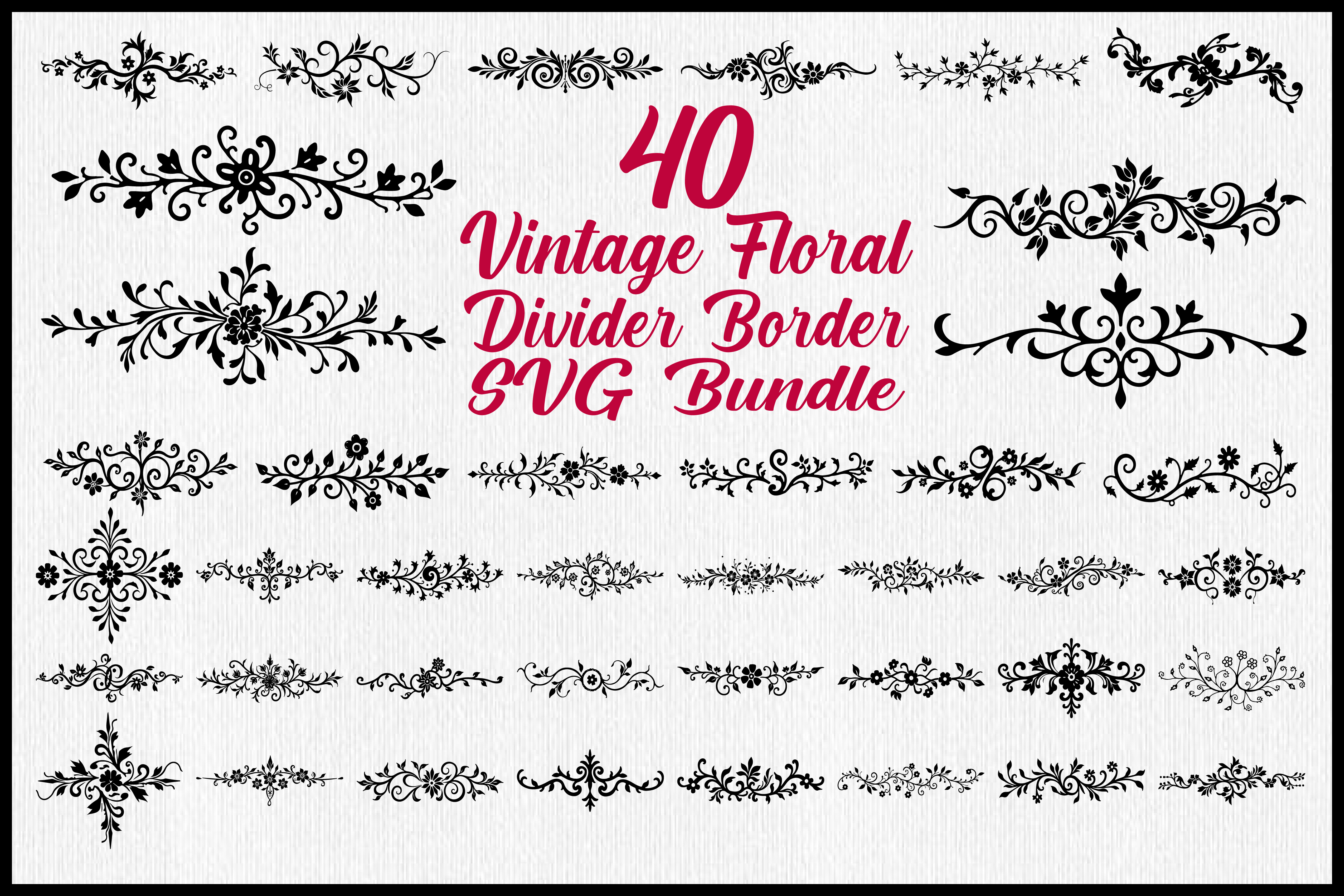 Vintage Floral Divider Border SVG Bundle Graphic by GFX_Asmany ...
