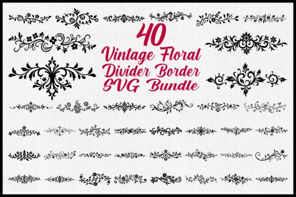 Vintage Floral Divider Border SVG Bundle Graphic by GFX_Asmany ...
