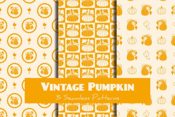 Vintage Pumpkin Seamless Patterns Graphic by Rin Green · Creative Fabrica