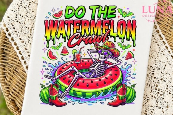 Watermelon Crawl Skeleton Summer PNG Graphic by LunaDesignHouse ...
