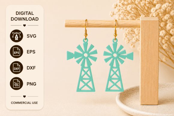 Western Earrings SVG Laser Cut File · Creative Fabrica