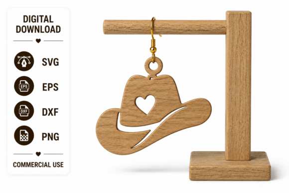 Western Earrings SVG Laser Cut File · Creative Fabrica
