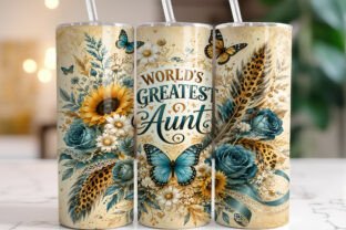 Worlds Greatest Aunt Floral Tumbler Wrap Graphic by RahatKDP · Creative ...