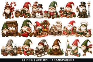 33 Christmas Gnomes Clipart PNG Graphic by SnapBloomCo · Creative Fabrica