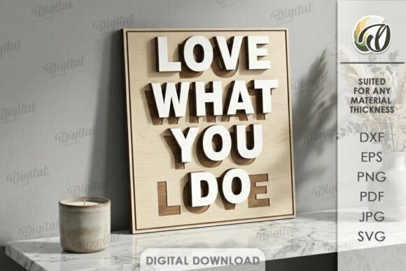 3D Layered Wall Word Art Laser Cut · Creative Fabrica