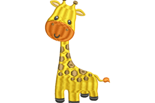 Adorable Cartoon Giraffe Machine Embroid · Creative Fabrica